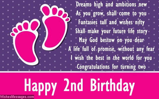Second Birthday Poems Happy 2nd Birthday Poems WishesMessages