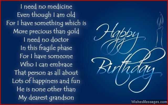Birthday Poems For Grandson WishesMessages