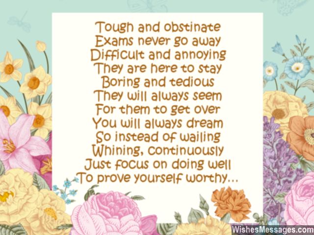 Inspirational Exam Poems: Best Wishes and Good Luck – WishesMessages.com
